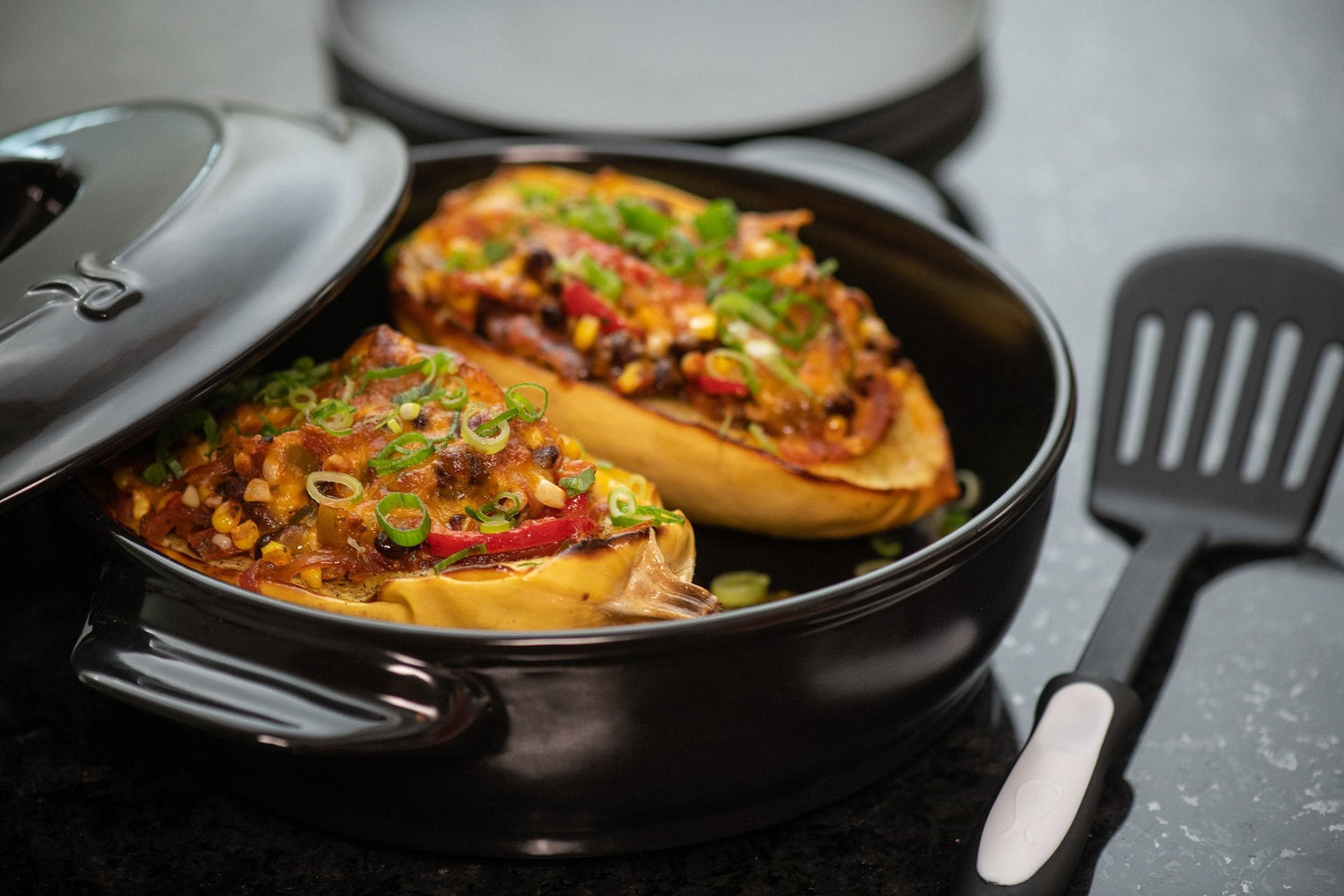 Spaghetti Squash Burrito Bowl Recipe | Xtrema Pure Ceramic Cookware